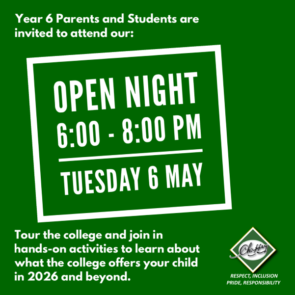 Chaffey Secondary Open Night - 6th May